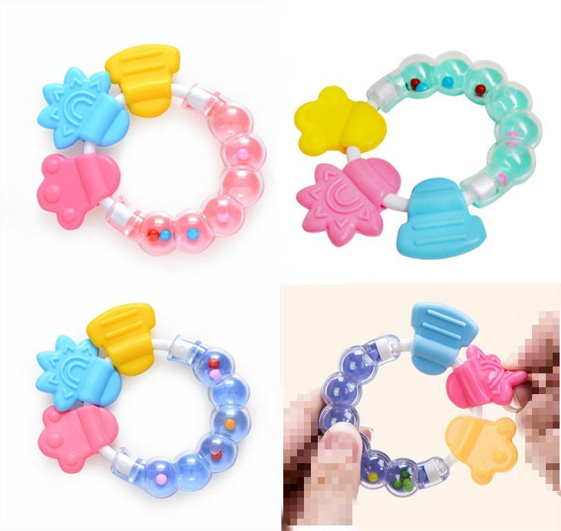 New Cartoon Baby Baby Teether Educational Toys Bite Baby Rattle Round ...