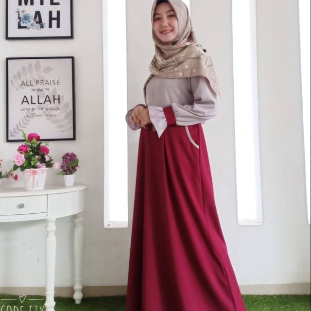 ราคาถูกราคาถูก ... ชุดเดรส Delisya (Ld 105 Pj 140) สําหรับชาวมุสลิม ...