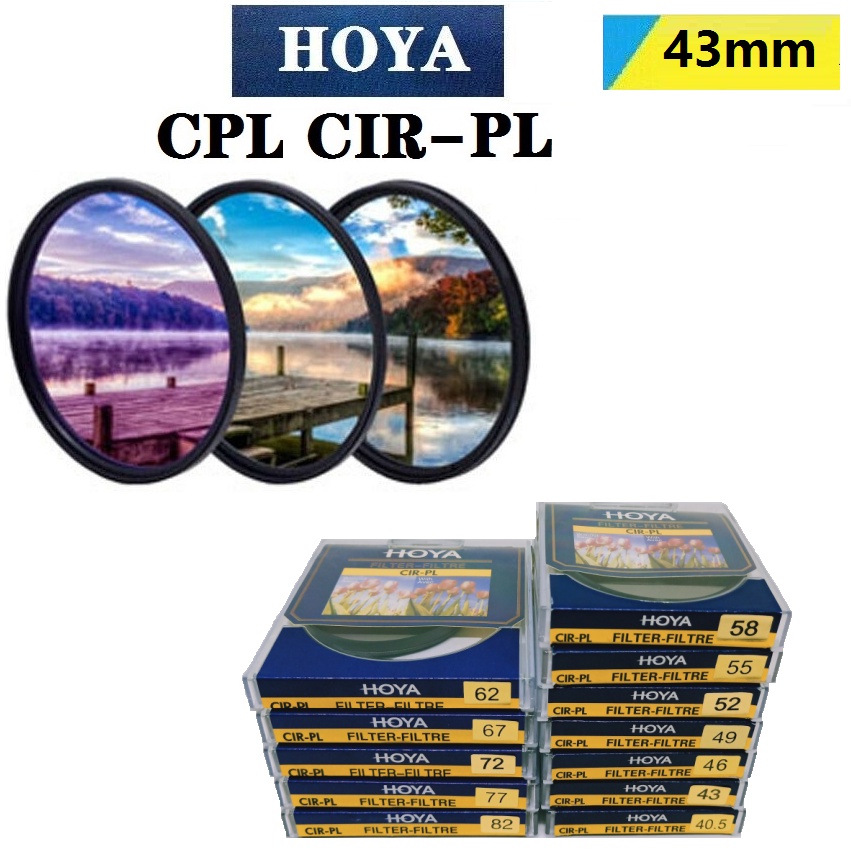 กล้องกรองHOYA CPL CIR-PL 43mm Ultra-thin Circular Polarizer Filter ...
