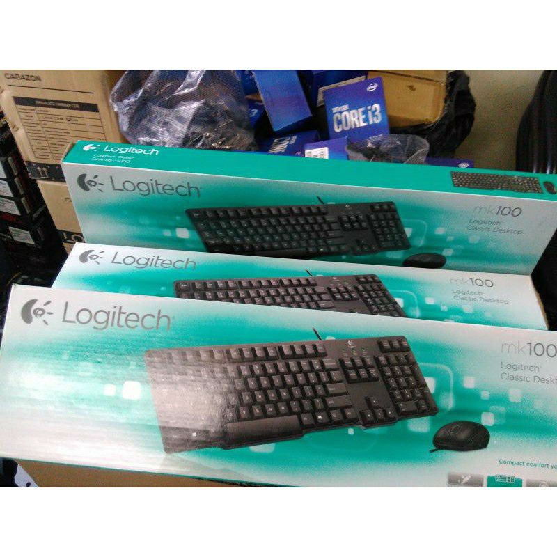 Logitech Mk100 แป้นพิมพ์เมาส์แบบใช้สาย Usb (B100 K100 คีย์บอร์ด) ของแท้ ...