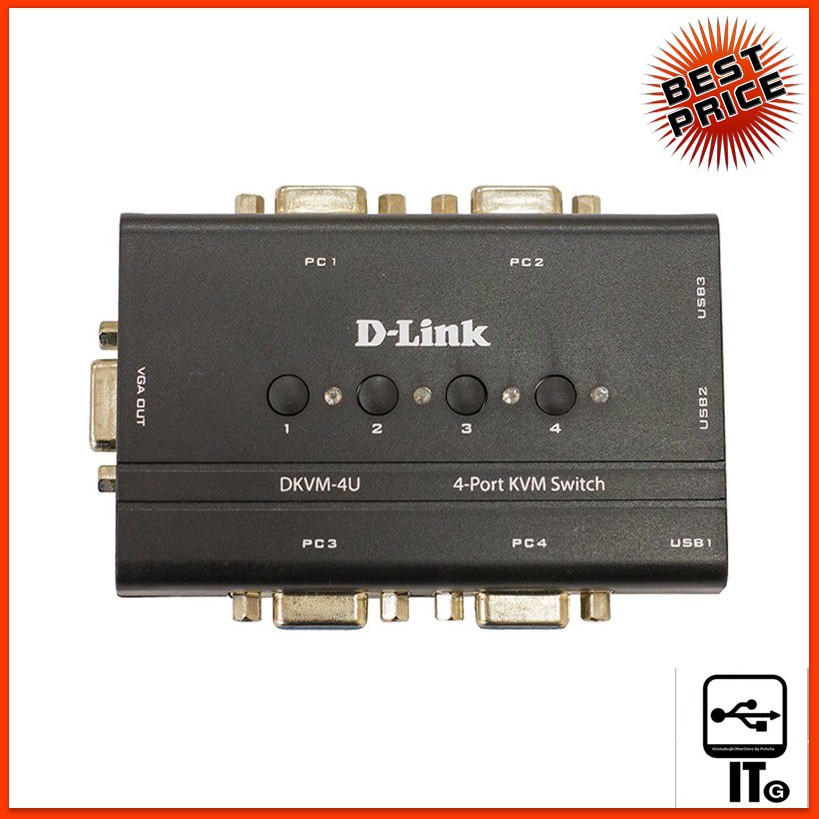 KVM Switch D-LINK (DKVM-4U) 4 Port USB สวิทช์สลับหน้าจอ ประกัน 1Y ...