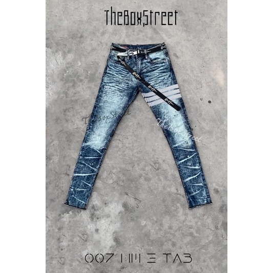 กางเกงยีนส์ 3 แถบ วัยรุ่นทรงเอ 007 ขายาวสกินนี่ เดฟ รับประกันตรงป ...
