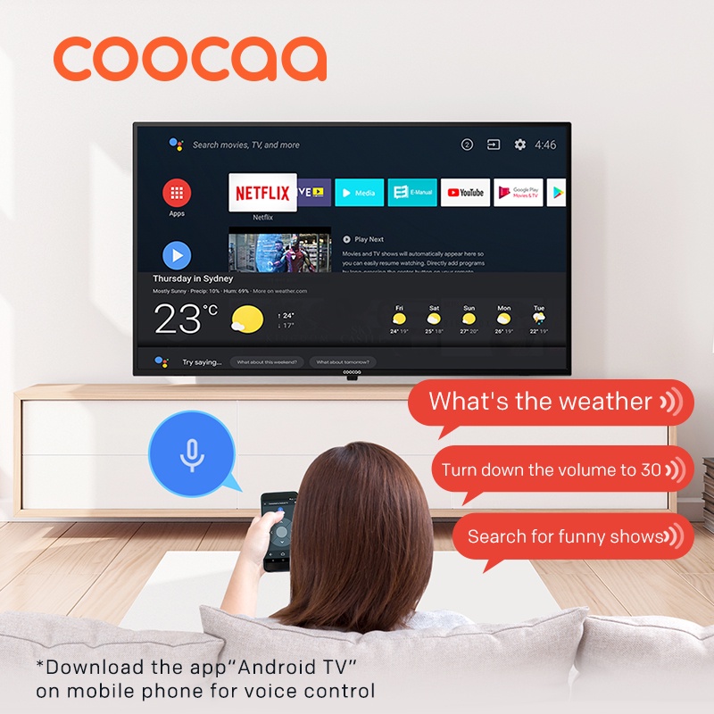 COOCAA 42S3G ทีวี 42 นิ้ว Inch Android TV LED TV Youtube Built-In FHD ...