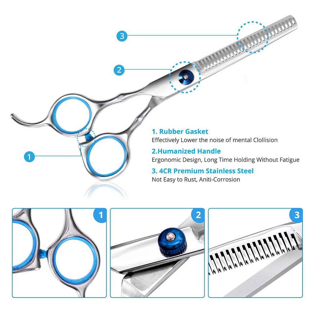Hair Cutting Shears Kit (2 Scissors, Cape, Comb, Case and 2 Clips ...