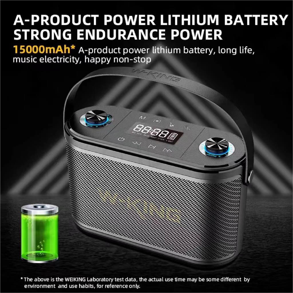 W-king H10s รุ่นใหม่ล่าสุด ลำโพงบลูทูธ พร้อมไมค์โครโฟน1 อันให้ในชุด รีโมตกรเะเป๋าใส่ลำโพง ทั้ง ...