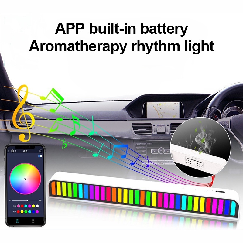 หลอดไฟ led：Car Sound Control Light RGB VoiceActivated Music Rhythm ...