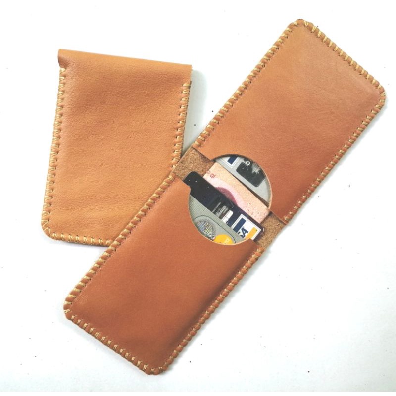 Card Holder กระเป๋าหนังแท้ Handmade 2ช่อง ใส่การ์ด | Shopee Thailand