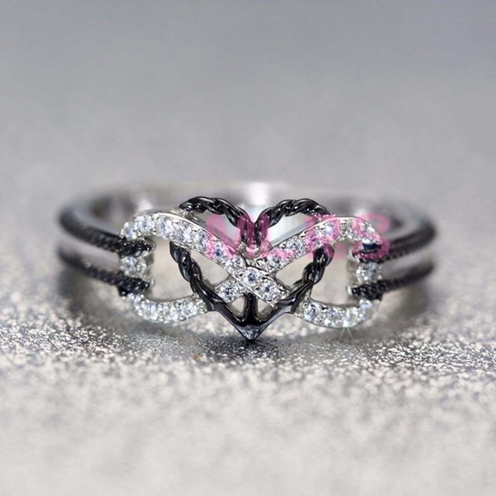 MS Exquisite Rings Love Motif Two-tone Anchor Heart Anniversary ...