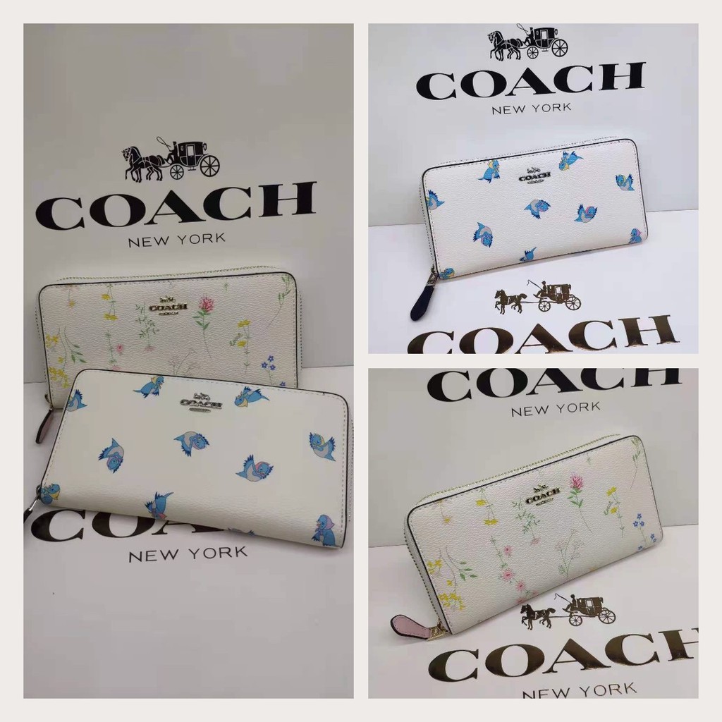 Coach 0033 2893 กระเป๋าสตางค์ใบยาวลายดอกไม้มีซิปสําหรับผู้หญิง - appoin ...