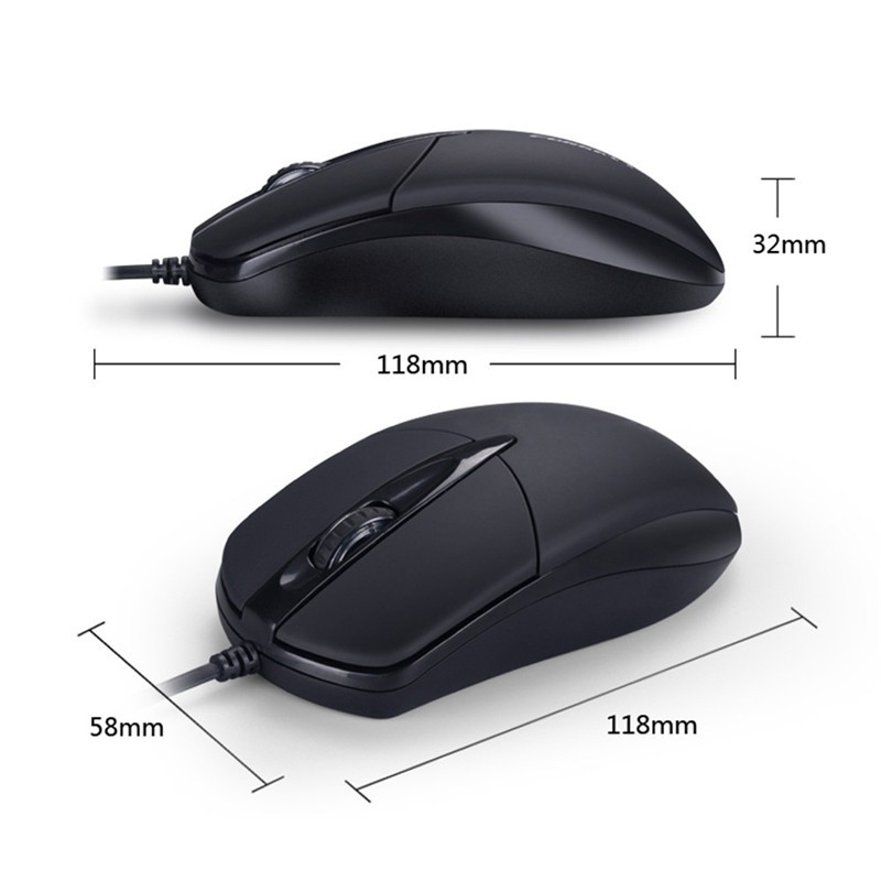 เมาส์ Ergonomic USB Mouse Wired 1200 DI Otical 3 Buttons Wired Gaming ...