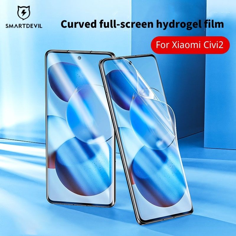 SmartDevil ฟิล์มกระจกนิรภัยไฮดรอลิค ขอบนิ่ม เต็มจอ ทรงโค้ง สีขาว สําหรับ Xiaomi Civi2 ...