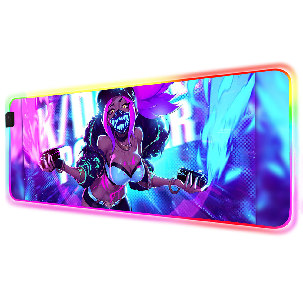 2021-League of Legends Kda Akali Mouse Mat Keyboard Pad Backlit Mat Led ...