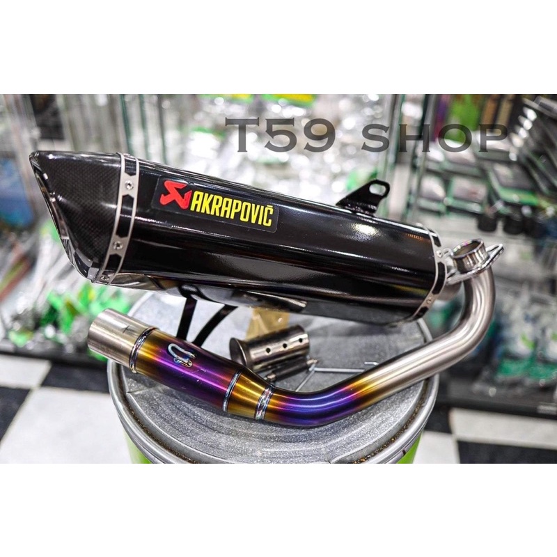 ท่ออาคา ทรงPR2 X-max สีดำ พร้อมคอท่อไทเทเนี่ยมแท้ - ten_shop59 - ThaiPick