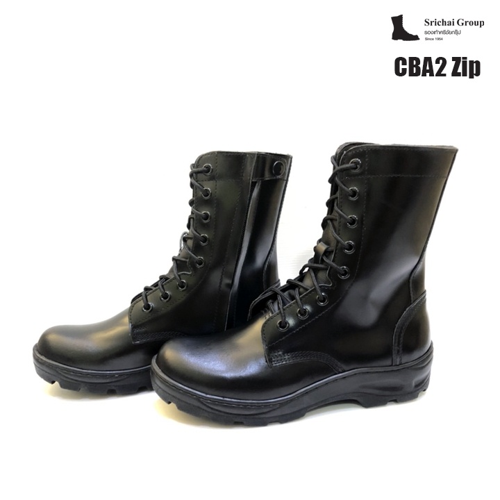 Srichai shoes รุ่น CBA2 มีแบบปกติและแบบใส่ซิป หนังขัดมัน พื้นรถถัง - srichaigroup - ThaiPick