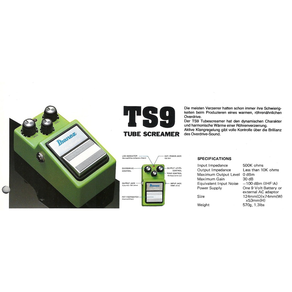 Ibanez Tube Screamer TS9 Effect เสียงแตกแบบโอเวอร์ไดร์ รุ่น TS9 ...