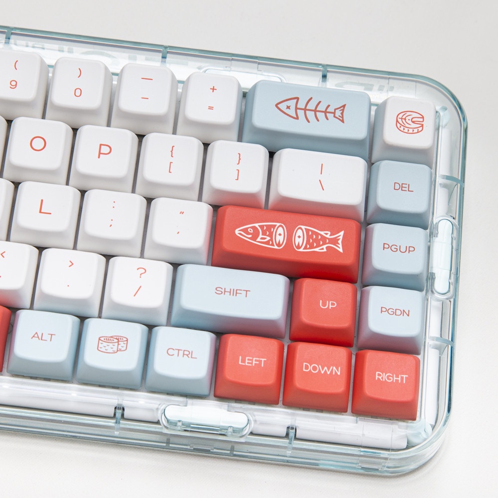 135 คีย์ Salmon Keycap MDA Profile PBT Dye Sub เชิงกล คีย์บอร์ด Keycaps ...