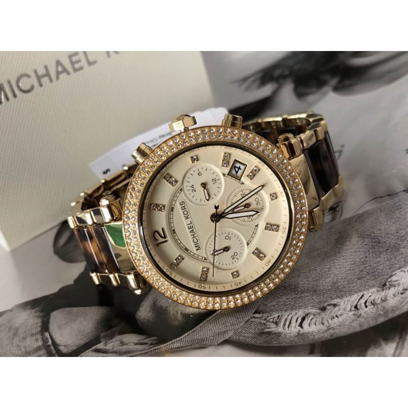 MICHAEL KORS Parker Chronograph Tortoiseshell Ladies Watch Item No ...