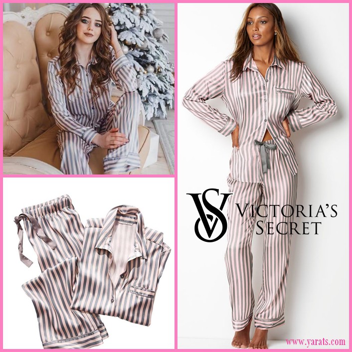 ️Pre-Order Victorias Secret The Satin Boxer PJ Pink Stripe-heart ...