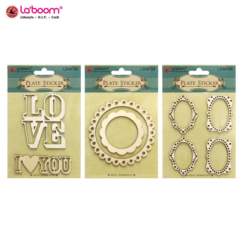 Laboom (ลาบูม) สติ๊กเกอร์ เพลท สติ๊กเกอร์ไม้ รหัส LBMF04 - sakuraproductsth - ThaiPick