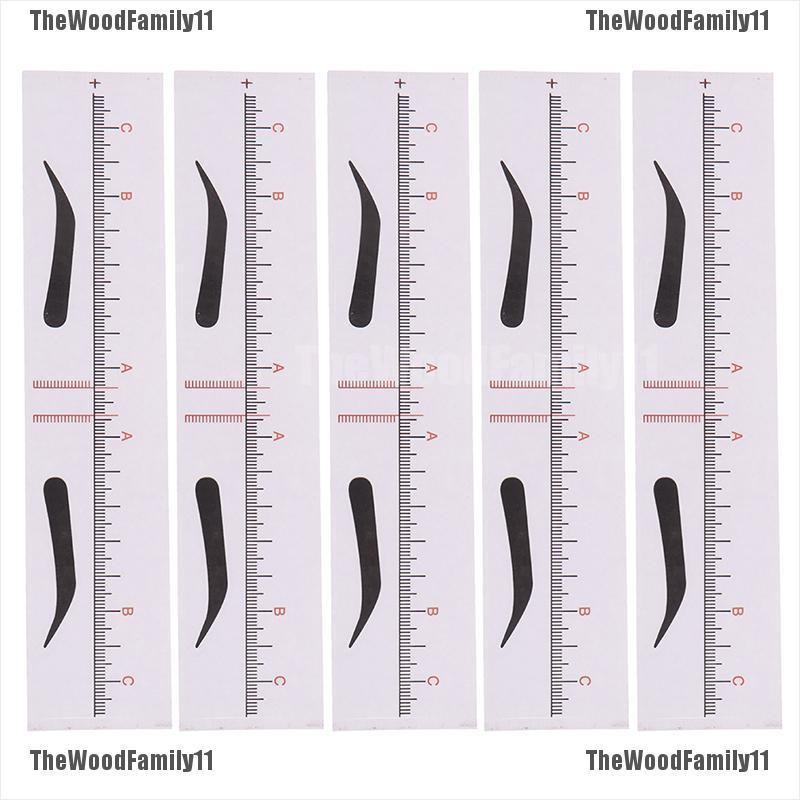 TWF 10pcs Disposable Eyebrow Ruler Stickers Stencil Microblading ...
