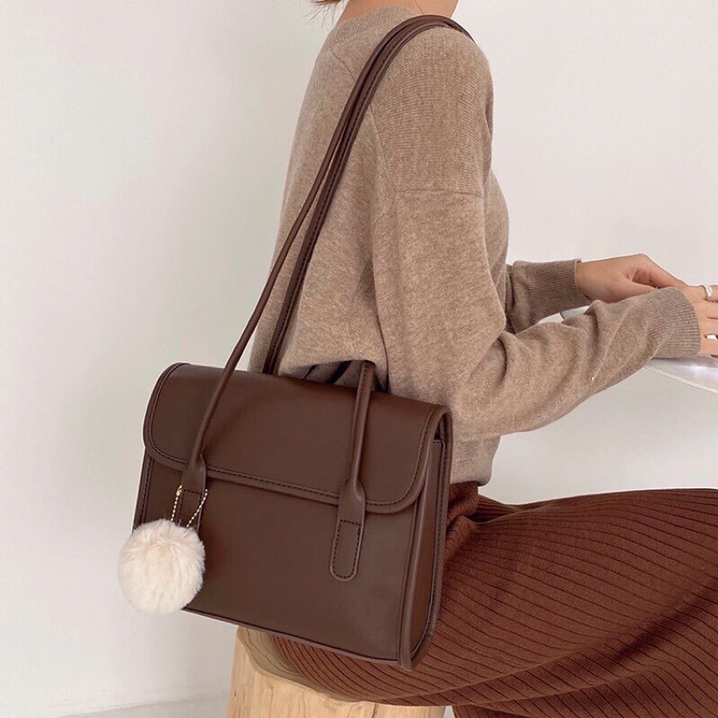 (Po Korea) กระเป๋าสะพายไหล่สไตล์วินเทจ - hakeru.yeay.th - ThaiPick