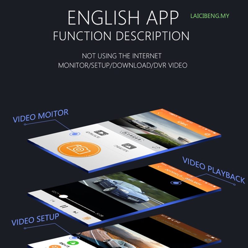 Sony IMX FHD กล้องบันทึกวิดีโอ 1440p 1080P WiFi บันทึกเสียงในตัว ...