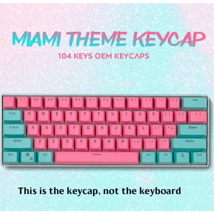 GPlanet เซ็ตปุ่มคีย์แคป 104 คีย์ PBT Backlight Keycaps ไฟลอด สำหรับคีย์ ...