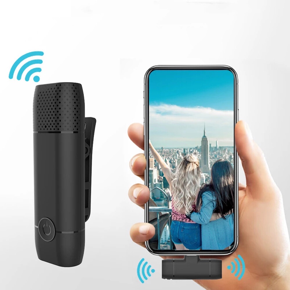 Wireless Lavalier Microphone Mini Audio Video Recording Mic For ...