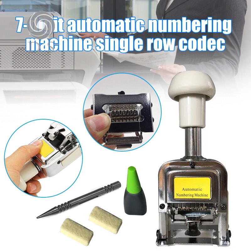 035182601202 Number Machine 7 Position Automatic Numbering Machine Marking Digital Stamp ...