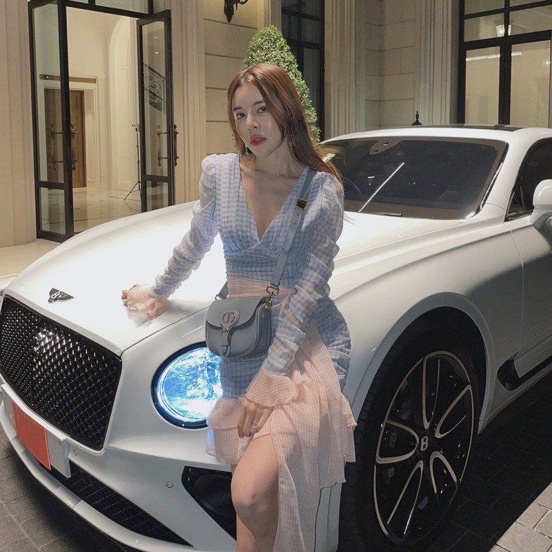 FLAT2112 FF0004 : SCOTCH DIVA DRESS เดรสเข้ารูป ผ้าตาข่าย ลายสก็อตสีพาส ...