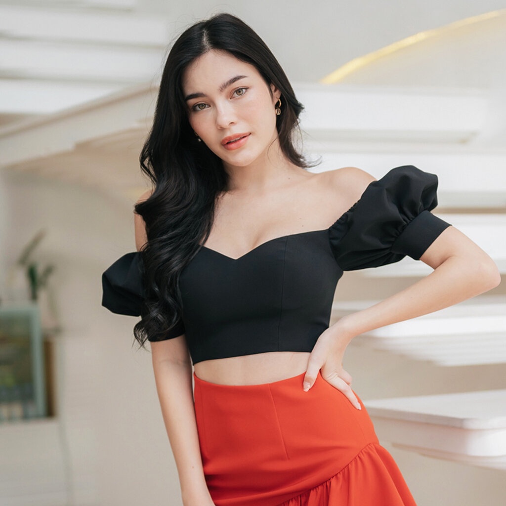 Lism S - 017 เสื้อครอปปาดไหล่น่ารักๆ - lismbrand - ThaiPick