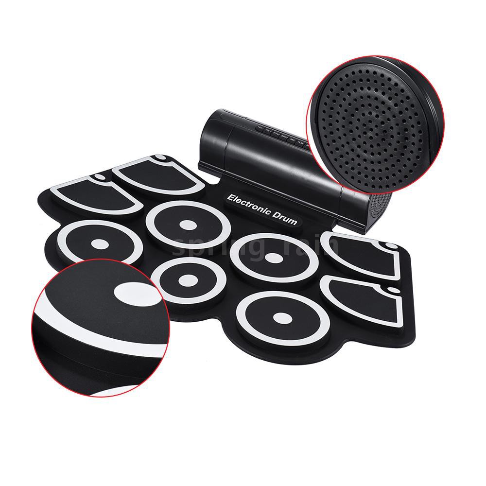 Portable Electronic Roll Up Drum Pad Set 9 Silicon Pads Built-in ...