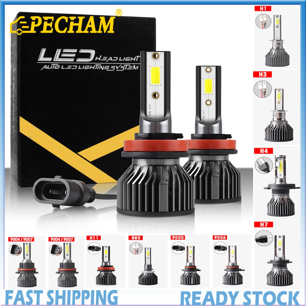 PECHAM ไฟหน้ารถยนต์ LED H4 H1 H7 H3 H8 H9 H11 H16 H27 880 881 9004 9005 HB3 9006 HB4 9007 6000K ...