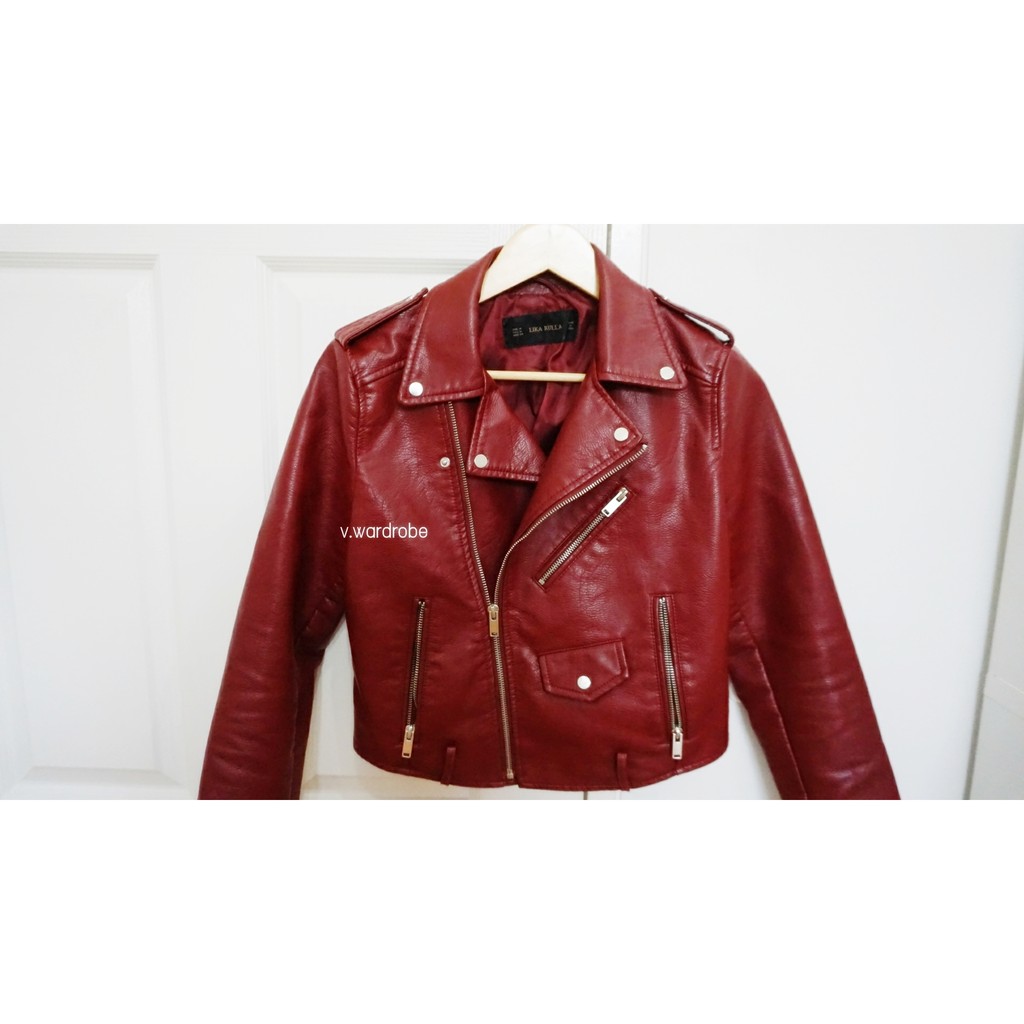 Leather Jacket (Red Wine) | Shopee Thailand