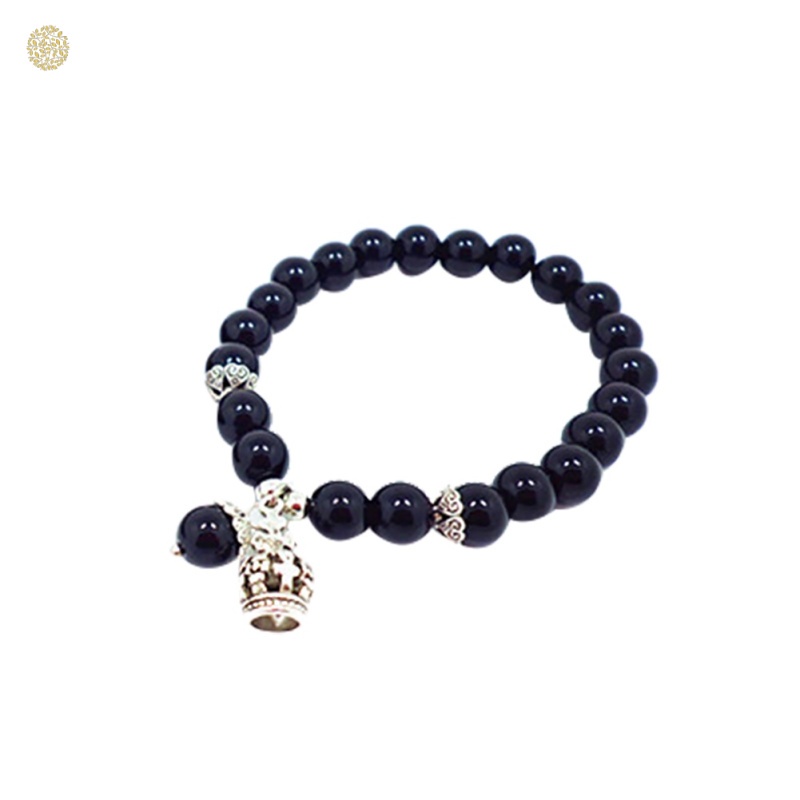 OUYOU สร้อยข้อมือ ลายตาแมวนำโชค สีม่วงธรรมชาติ - ouyou.my.th - ThaiPick