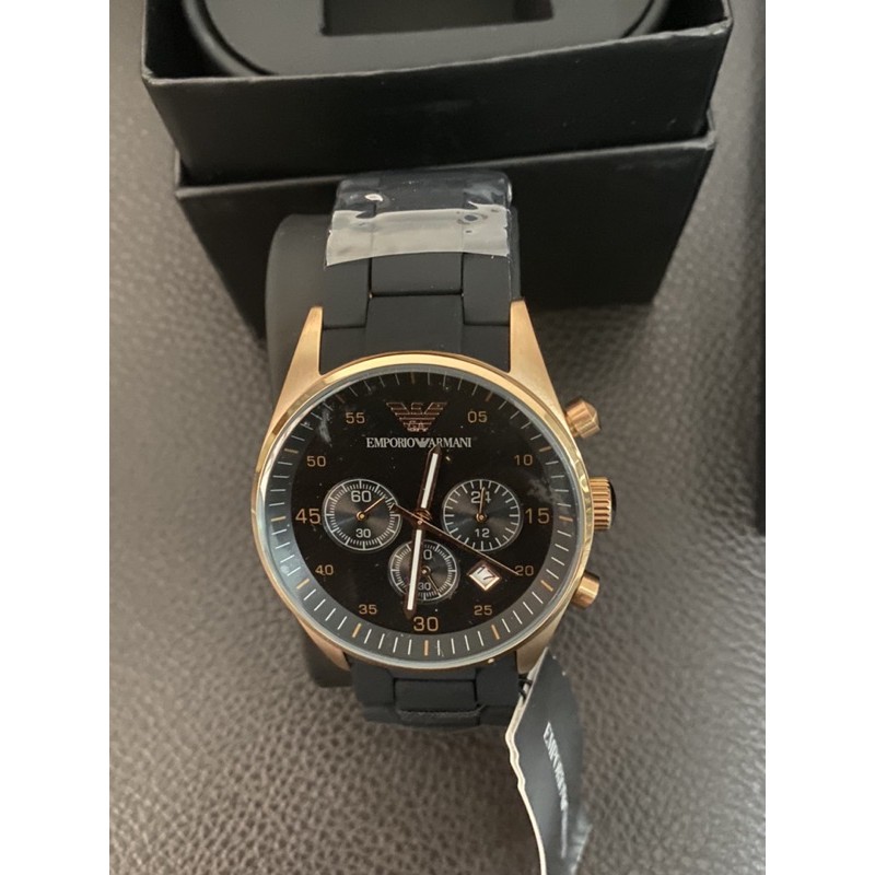 New???? watch นาฬิกาข้อมือ Emporio Armani Men Black Stainless Steel 43 ...