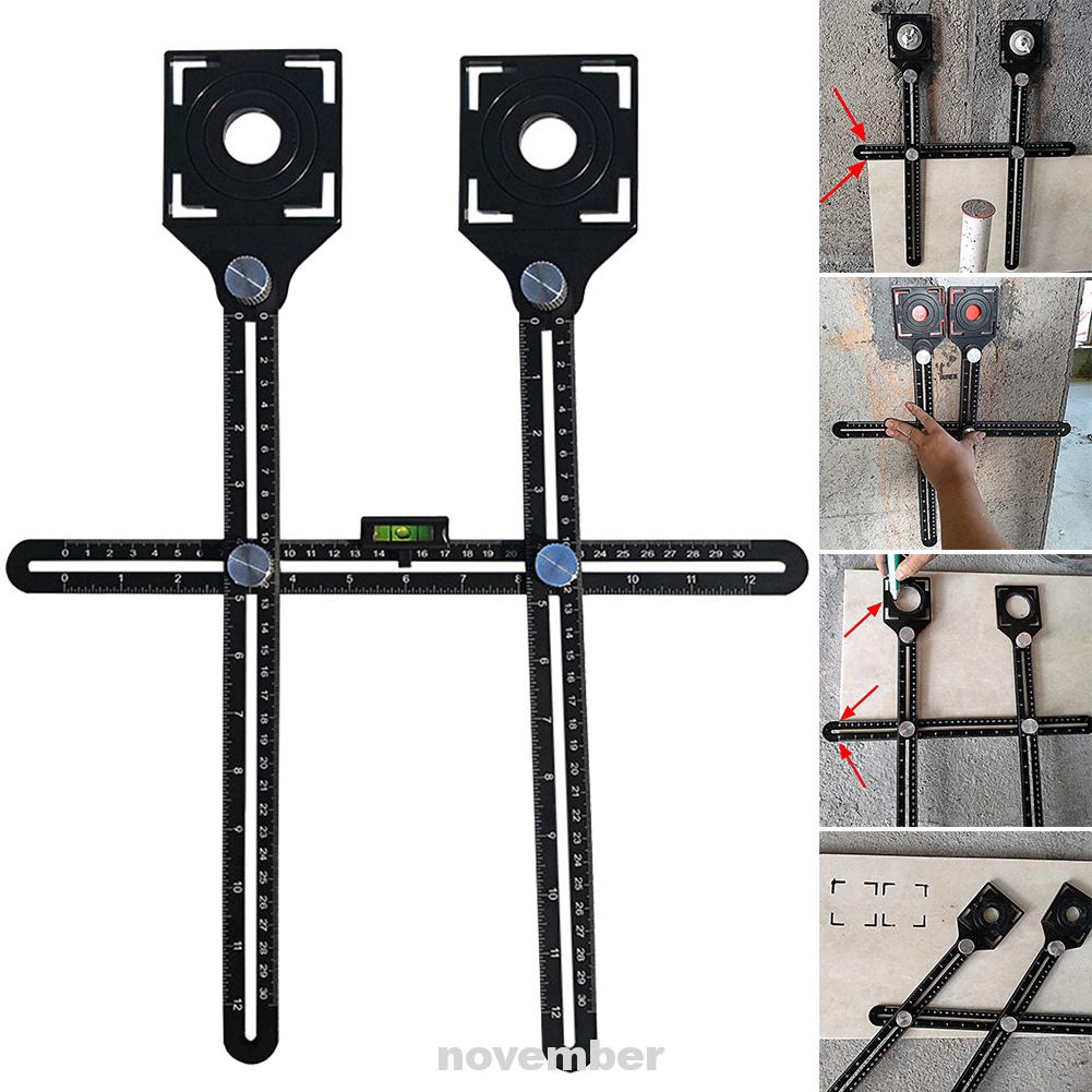 Hole Locator Universal Adjustable Double Head Template Cutter Guide ...