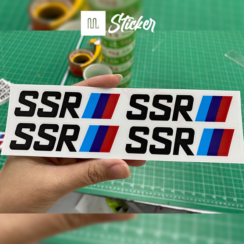 สติ๊กเกอร์ ตกแต่งล้อ SSR Type RS 4 ชิ้น(สีดำ) Sticker Car Wheel ...