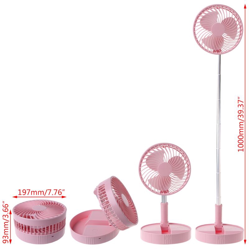zzz* Mini Folding Fan USB Rechargeable Telescopic Cooling Fan Portable ...