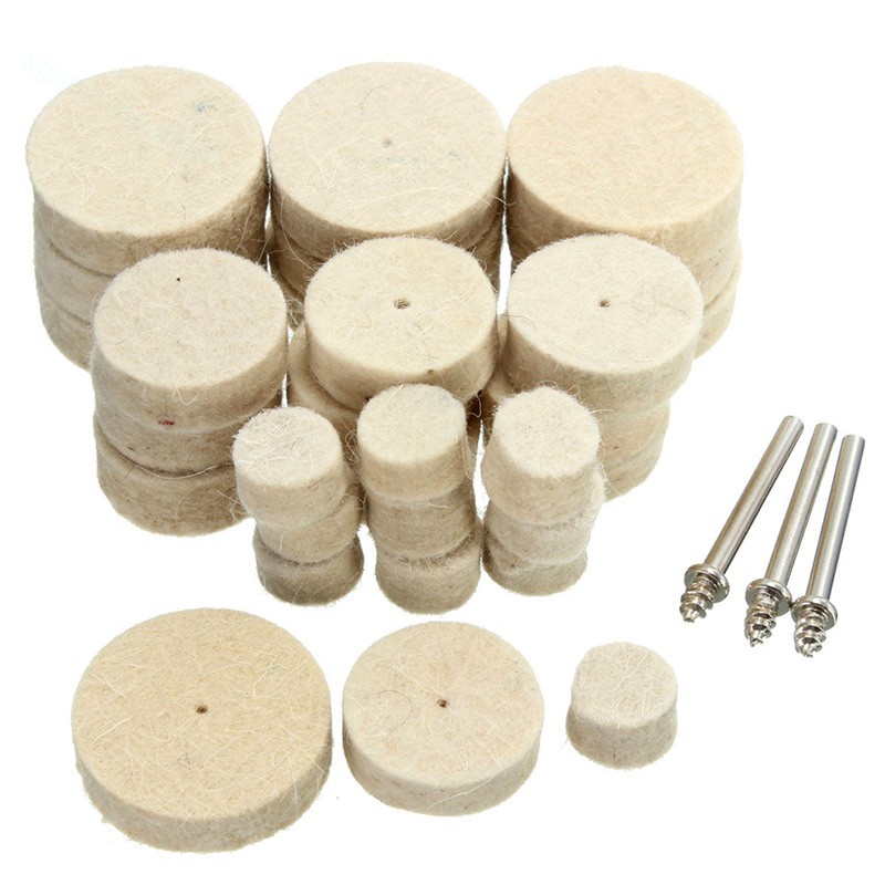 33Pcs Soft Felt Polishing Buffing Wheel Mixed Accessory for Rotary Tool ...