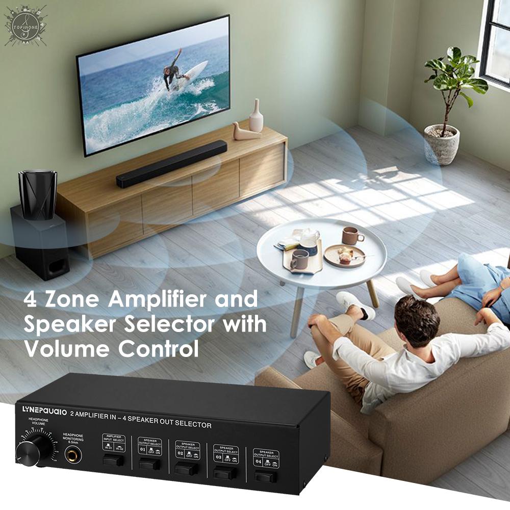 To Linepaudio 2 In 4 Out Speaker Box 4 โซนและลําโพงควบคุมระดับเสียงแจ็ค ...