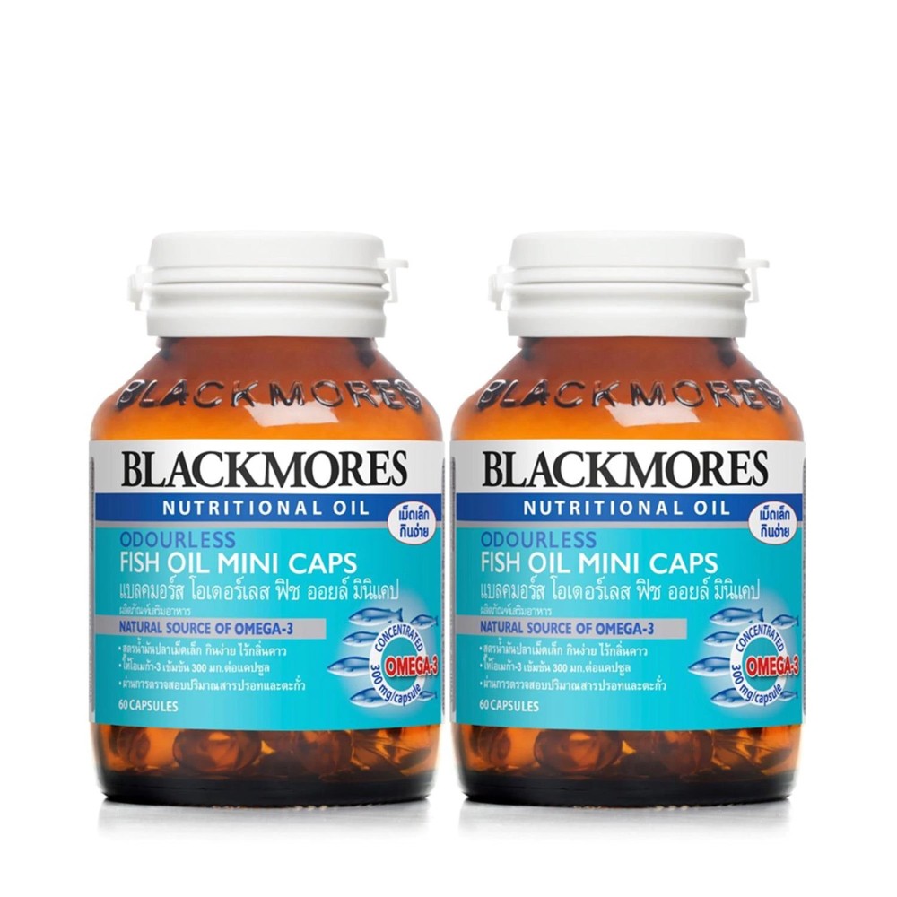 ฺBlackmores Odourless Fish Oil Mini Caps 60 Buy1 Get 1 แบลคมอร์ส โอ ...