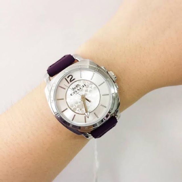(ผ่อน0) นาฬิกา สายยาง สีม่วง Coach 14503144 BOYFRIEND SMALL RUBBER ...