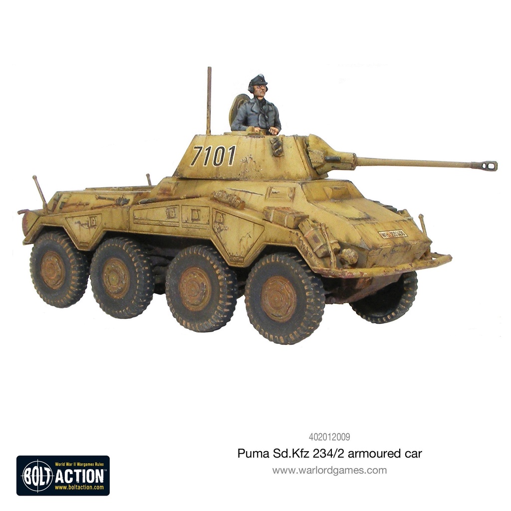 BOLT ACTION Germany - Puma Sd.Kfz 234/2 Armoured Car - WW2 Waffen SS ...