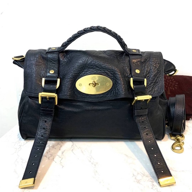 Mulberry alexa regular black สีดำอะไหล่ทอง สวยเก๋หนังทั้งใบ จัดเลยค่ะ ...