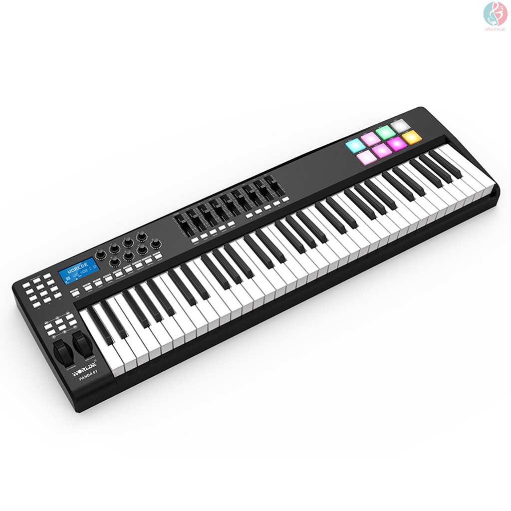 Worlde Panda61 แป้นพิมพ์ 61-คีย์ Usb Midi 8 Rgb Backlit Trigger พร้อม ...
