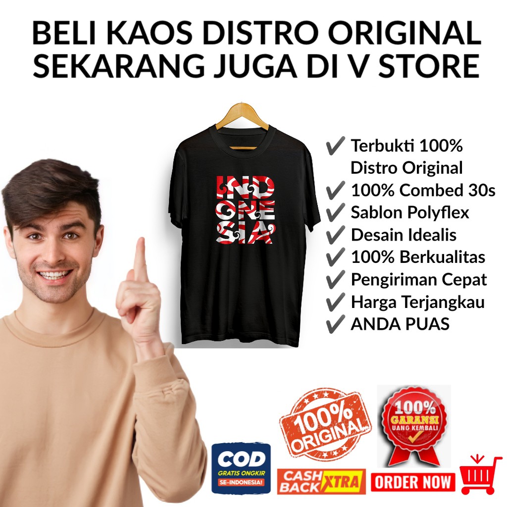 เสื้อยืดพิมพ์ลาย Indonesian Distro Cool Original Combed 30s Size M L XL ...