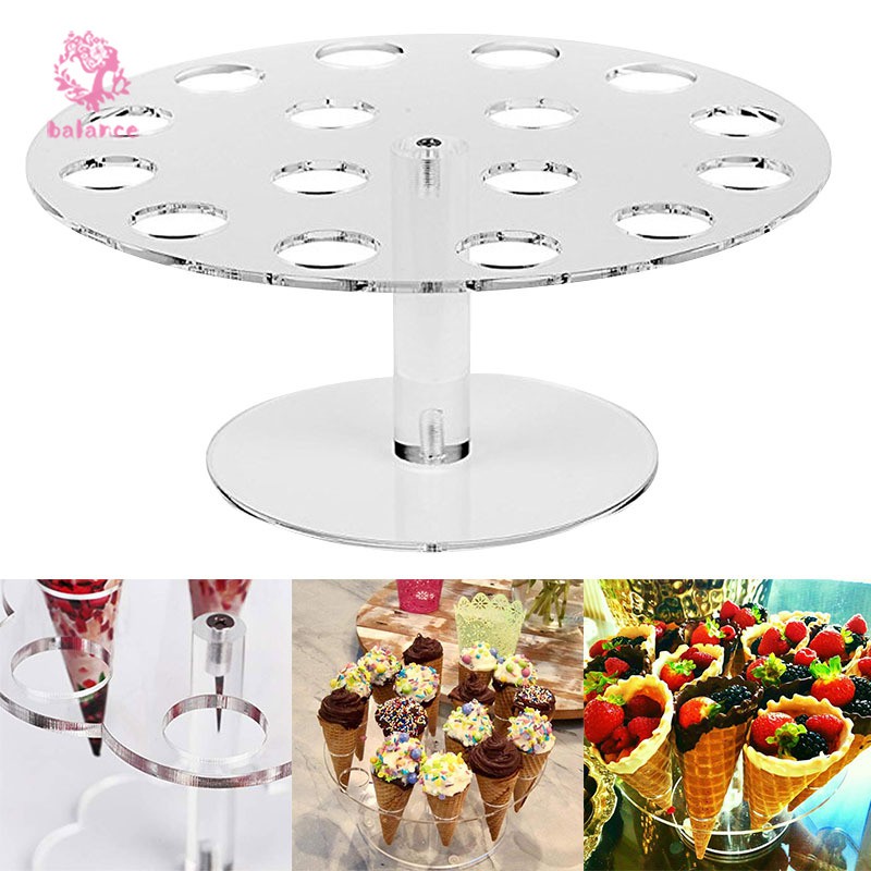 Acrylic Ice Cream Stand Cake Cone Stand Holder 6/16 Cones Wedding ...