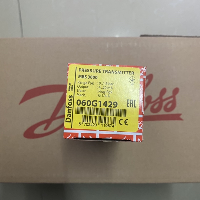 Danfoss 060G1429 Pressure transmitter, MBS 3000, 0.00 bar - 1.60 bar, 0.00 psi - 23.21 psi ...