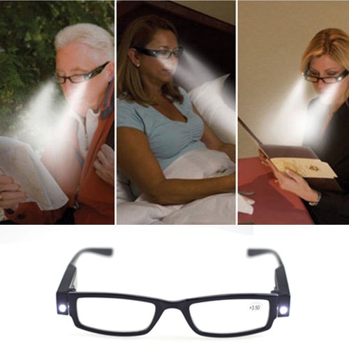 Multi Strength Eyeglass LED Reading Glasses Spectacle Diopter Magnifier ...